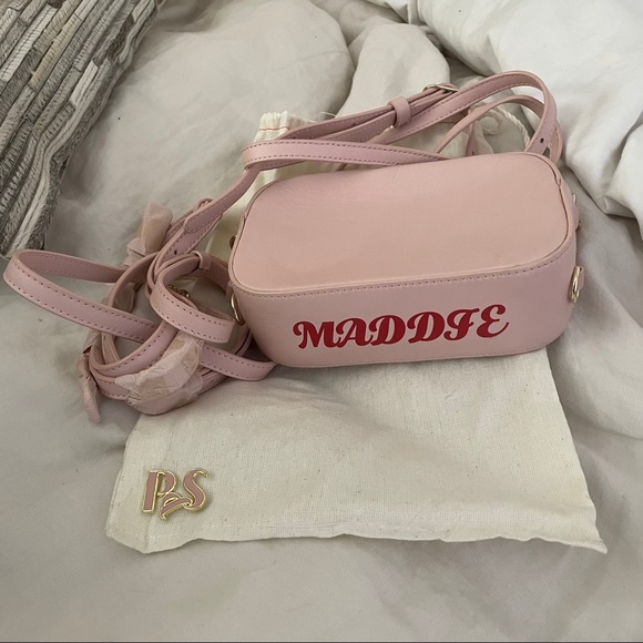 Pop & Suki | Bags | Pop And Suki Pink Camera Bag With Maddie Monogram ...
